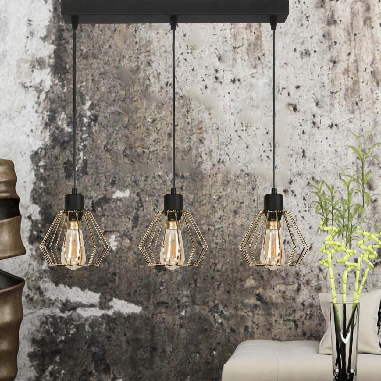 Edylit Lampa Wisząca Sufitowa Plafon Loft Czarny Drut Led - Opinie i ...