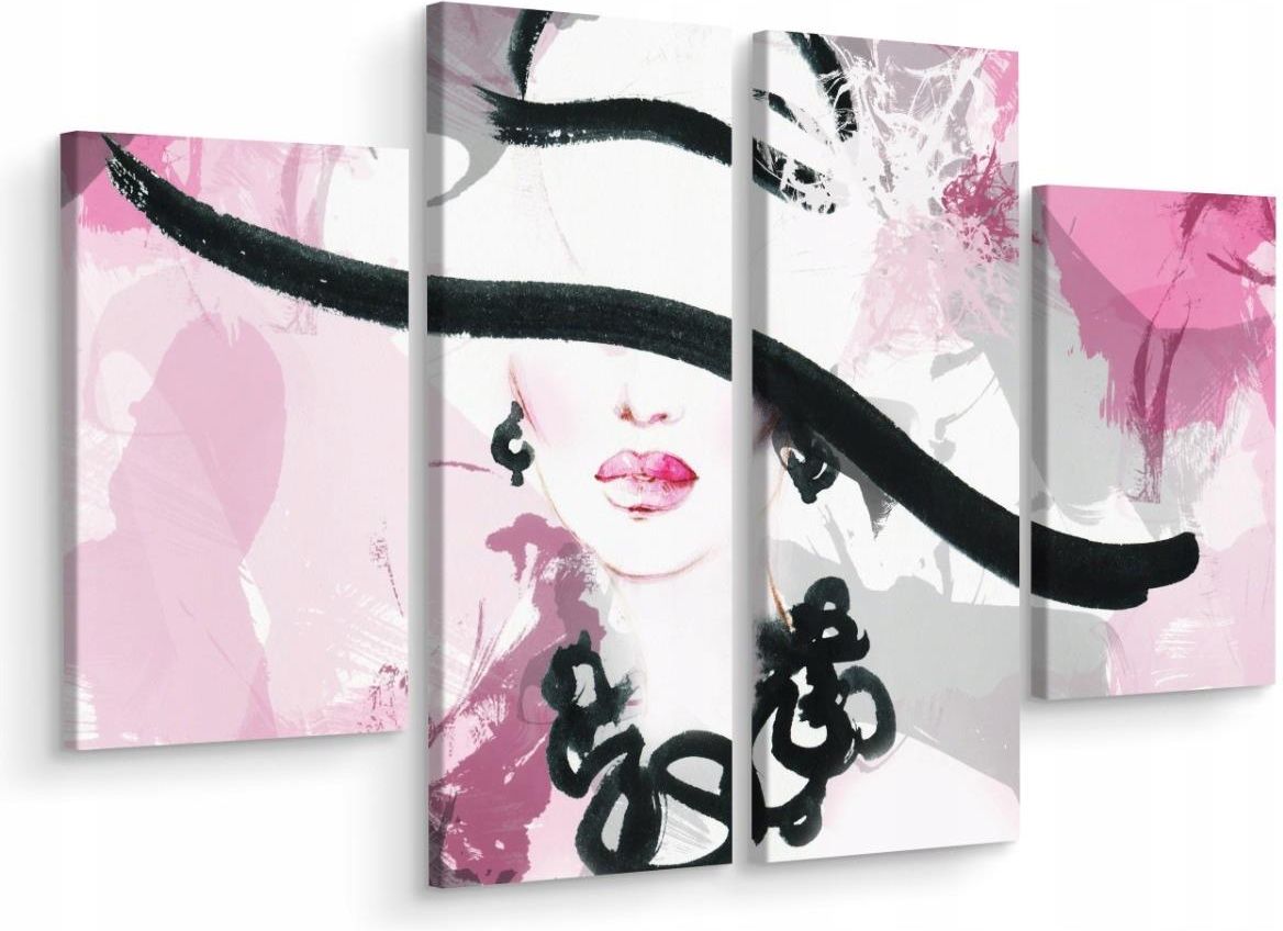 Muralo Obraz Kobieta W Kapeluszu Malunek 4 Części 80X60 - Opinie i ...