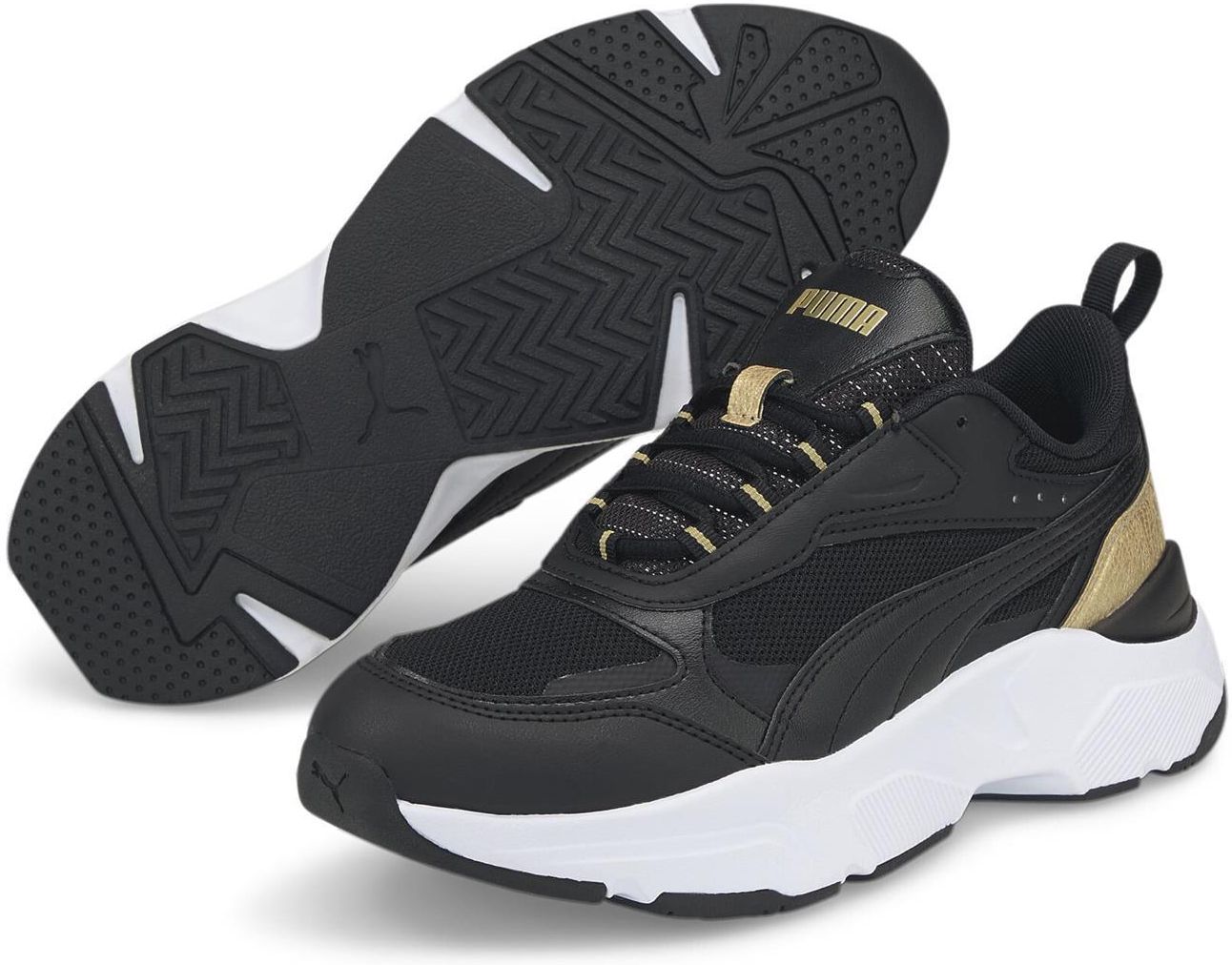 BUTY SPORTOWE DAMSKIE PUMA CASSIA DISTRESSED CZARNE 38764501 - Ceny i ...