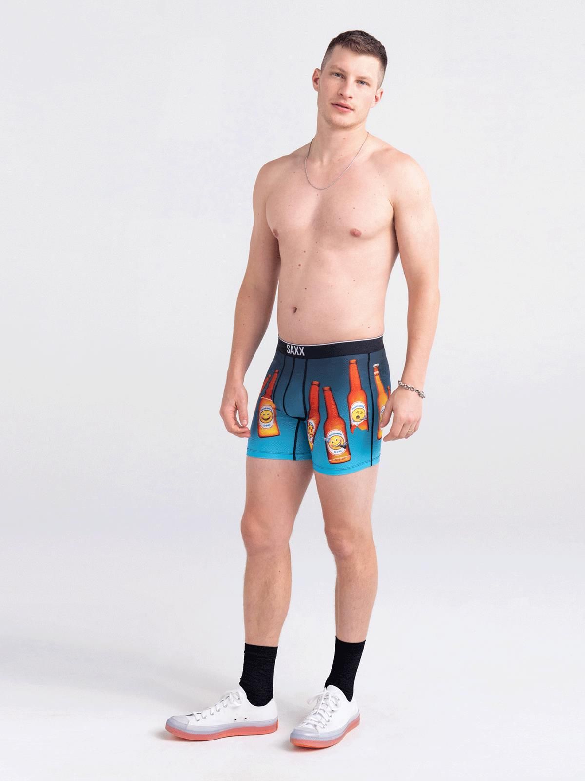 Bokserki męskie sportowe SAXX VOLT Boxer Brief piwo – niebieskie - Ceny ...