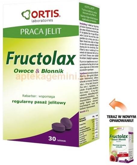 Fructolax Owoce i Błonnik 30 tabletek - Opinie i ceny na Ceneo.pl