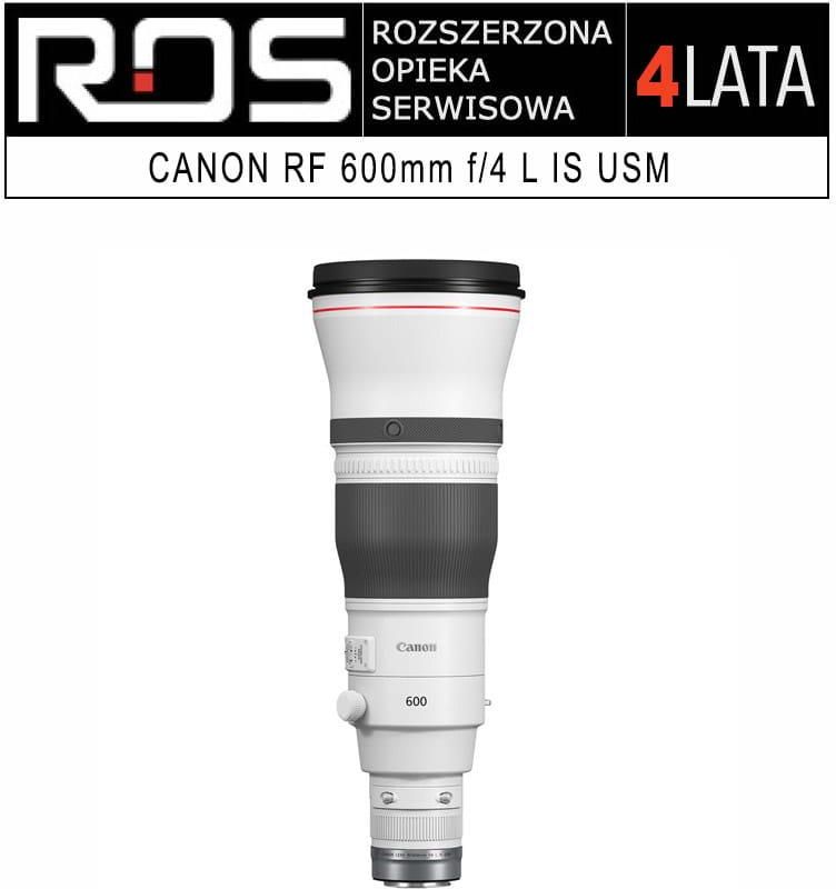 Canon Rozszerzona Opieka Serwisowa Dla Rf 600 Mm F/4 L Is Usm Na 4 Lata ...