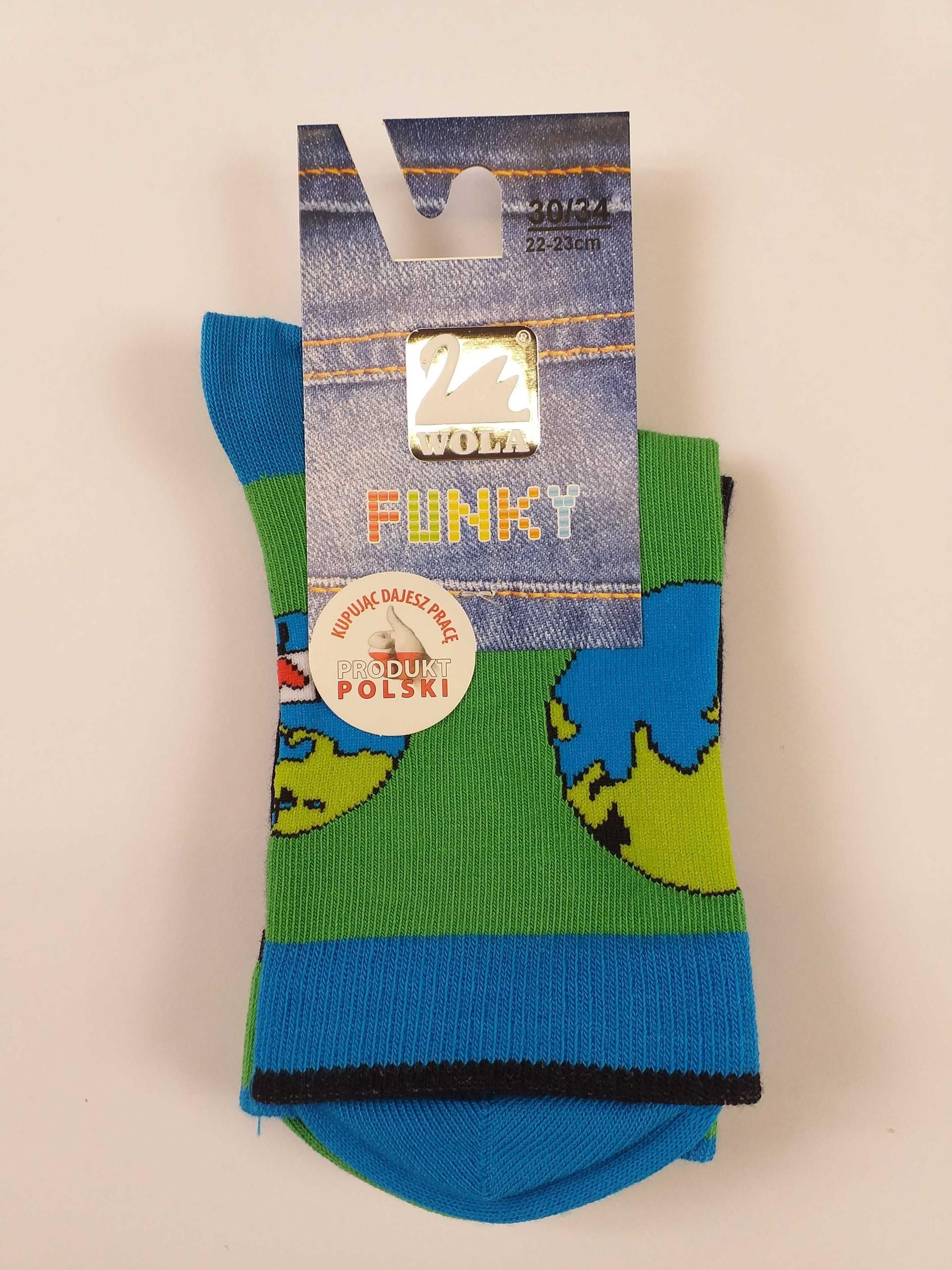 WOLA SKARPETKI FUNKY k.:BLACKGREE r.:30/34 - Ceny i opinie - Ceneo.pl