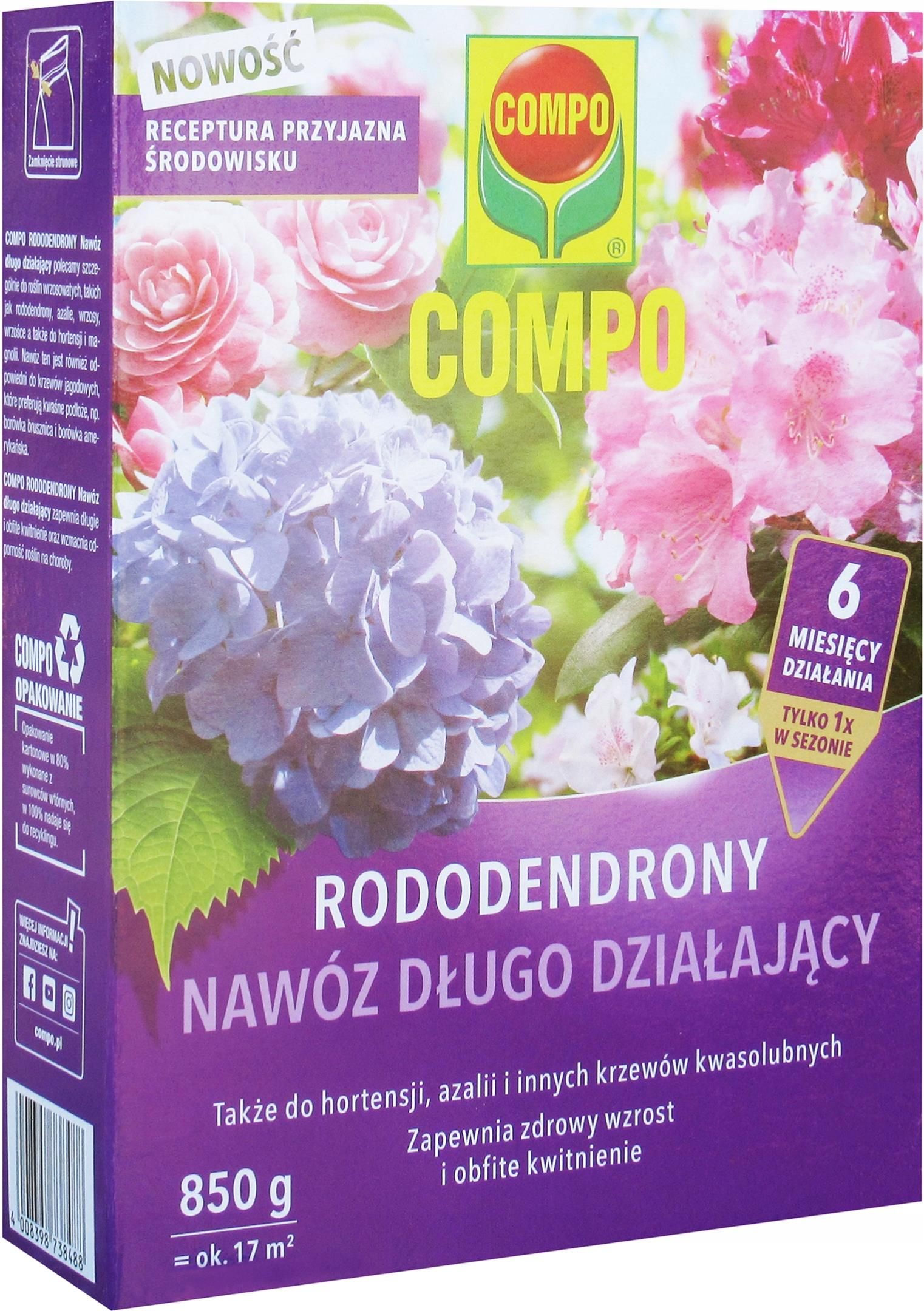 Nawóz Compo Rododendrony 850G Nawóz Długodziałający 6M - Ceny i opinie ...