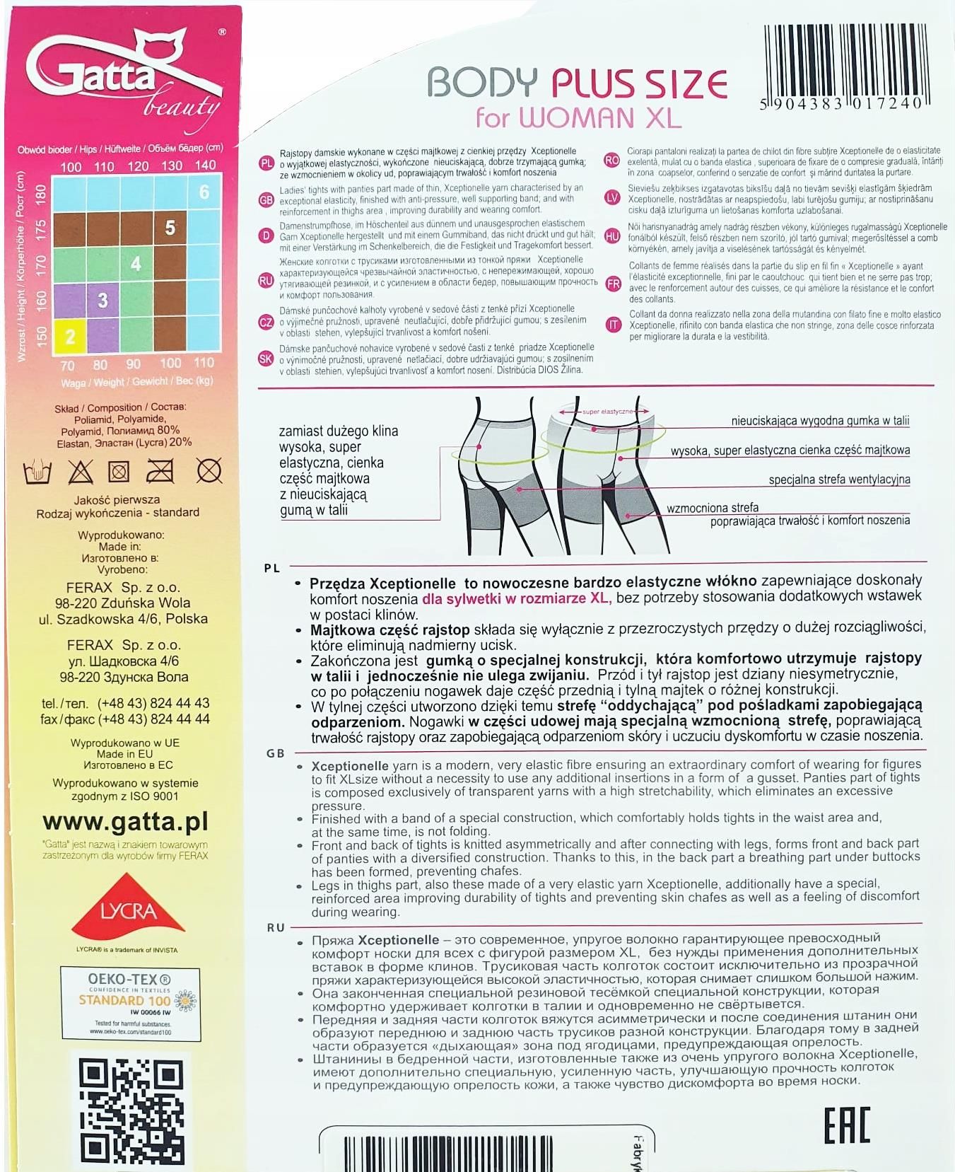 GATTA BODY PLUS SIZE 15 Rajstopy dam. 3-M/ Beige - Ceny i opinie - Ceneo.pl