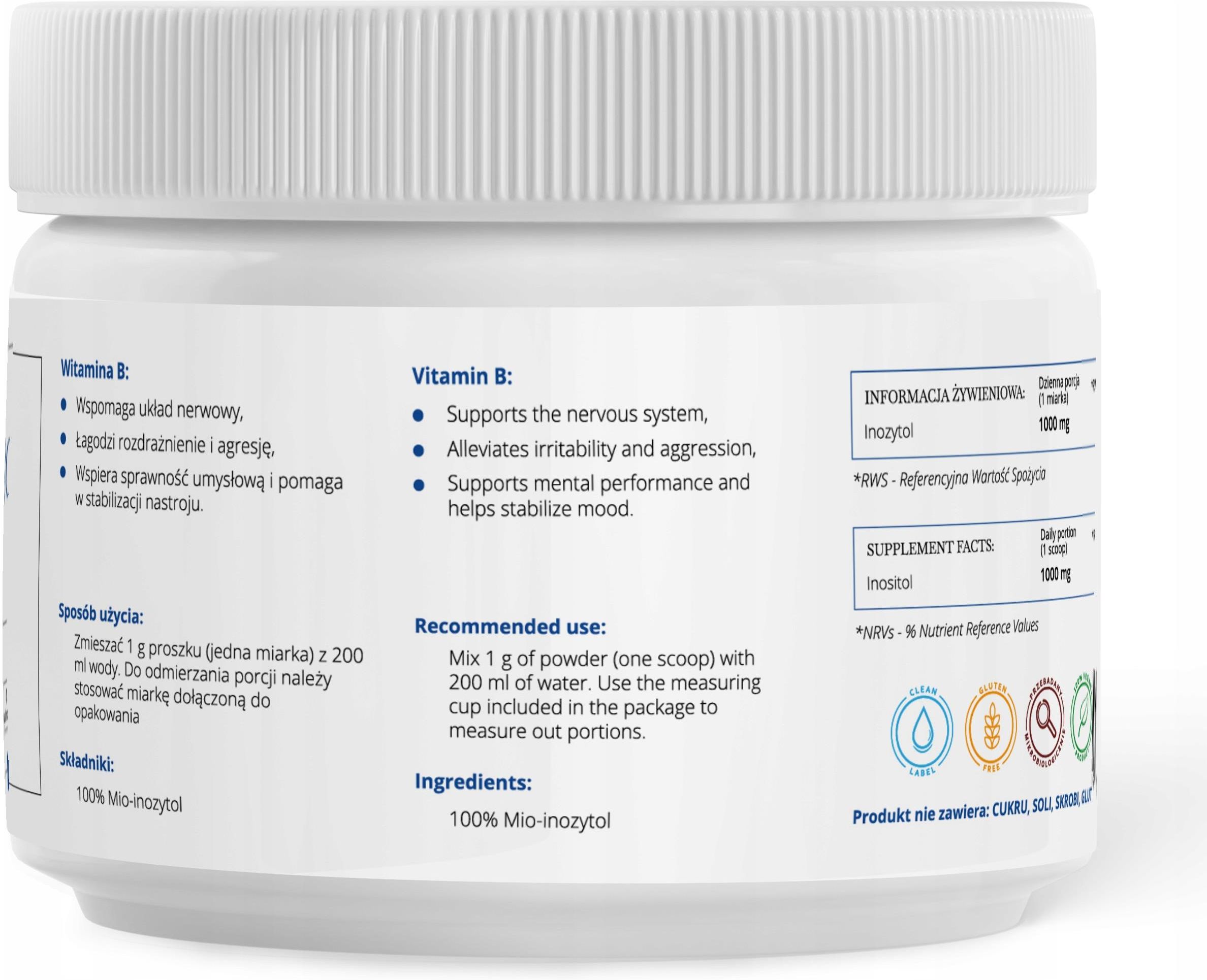 Hela Pharm Inositol 100% W Proszku Witamina B8 250g - Opinie i ceny na ...