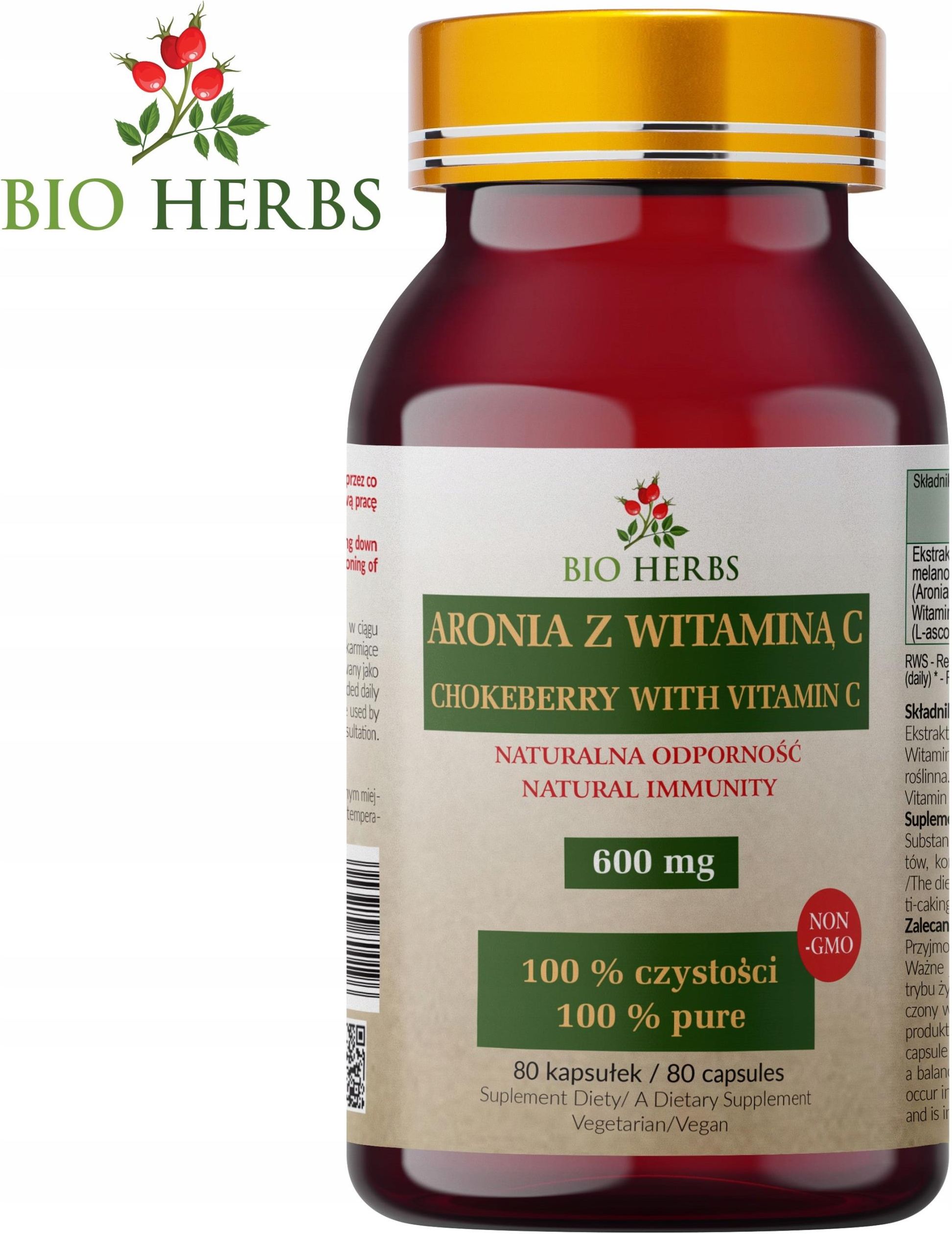 Bio Herbs Witamina C Ekstrakt Z Aronii 600Mg 80kaps - Opinie i ceny na ...