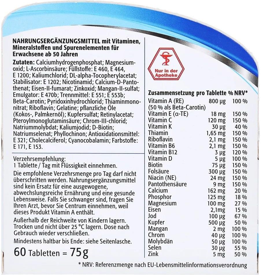 Glaxosmithkline Consumer Healthcare Centrum Generation 50+ 100Tabl ...