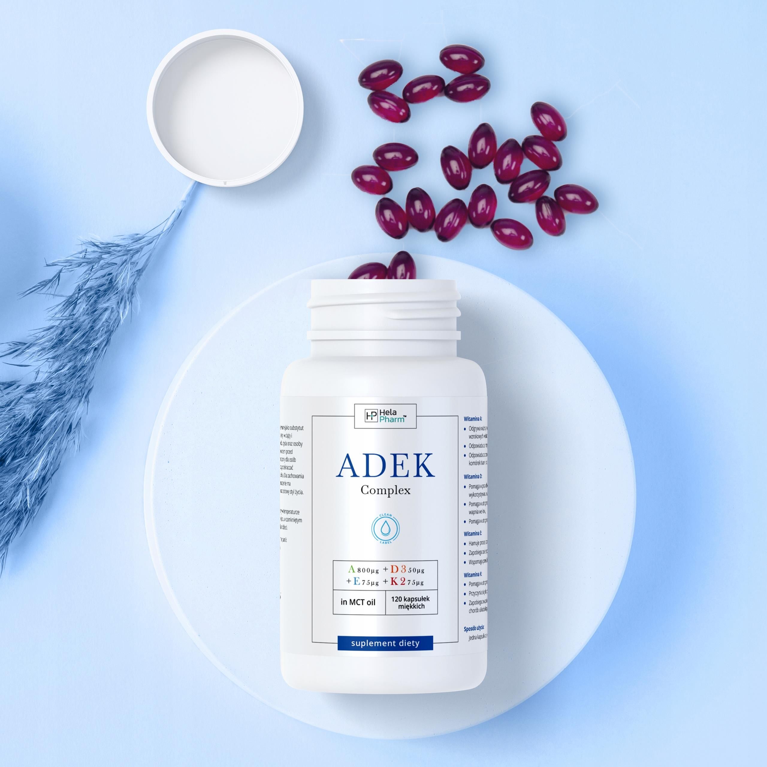 Hela Pharm Adek Complex A D3 E K2 Mk 7 240kaps - Opinie i ceny na Ceneo.pl