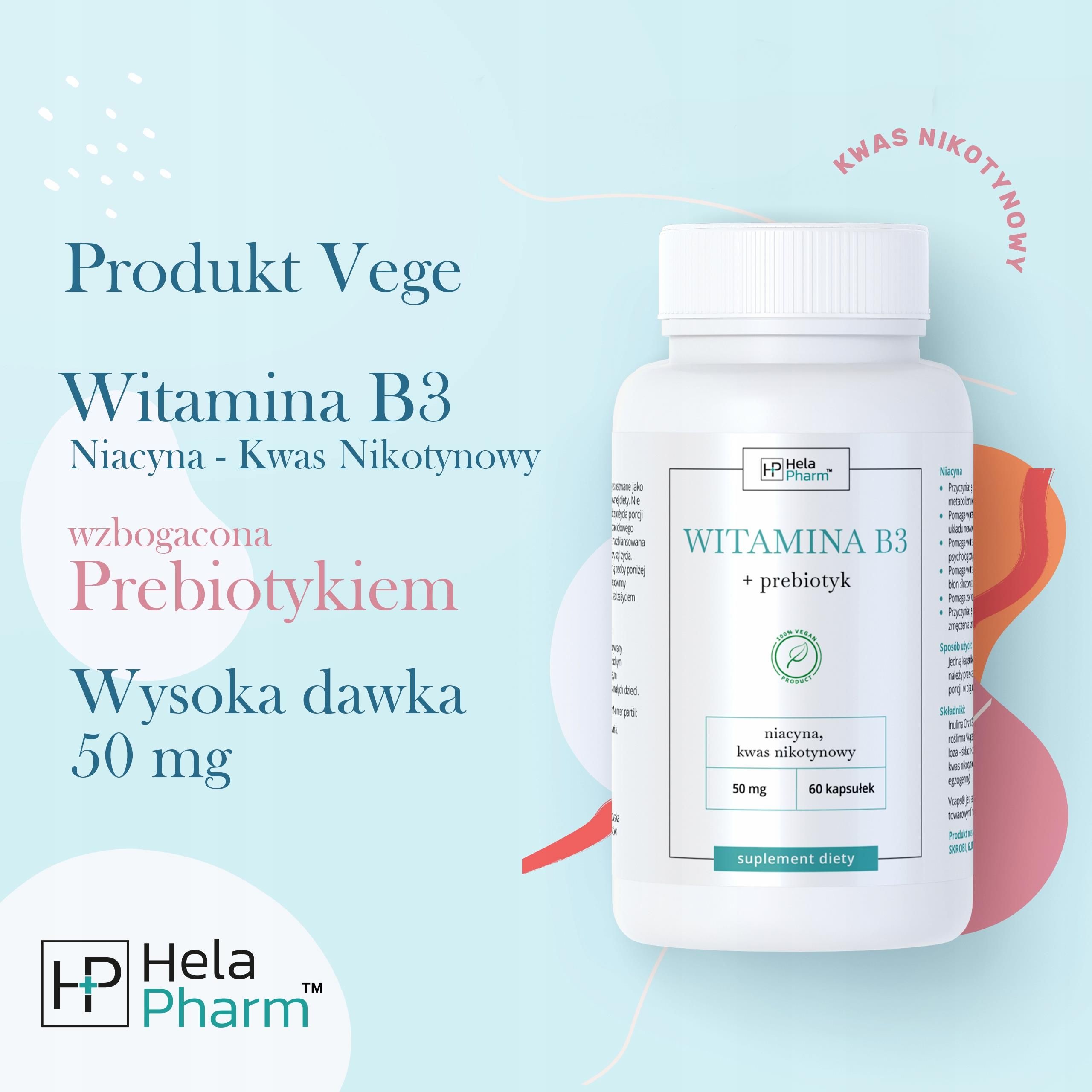 Hela Pharm Witamina B3 Niacyna Kwas Nikotynowy 50Mg 60kaps - Opinie i ...