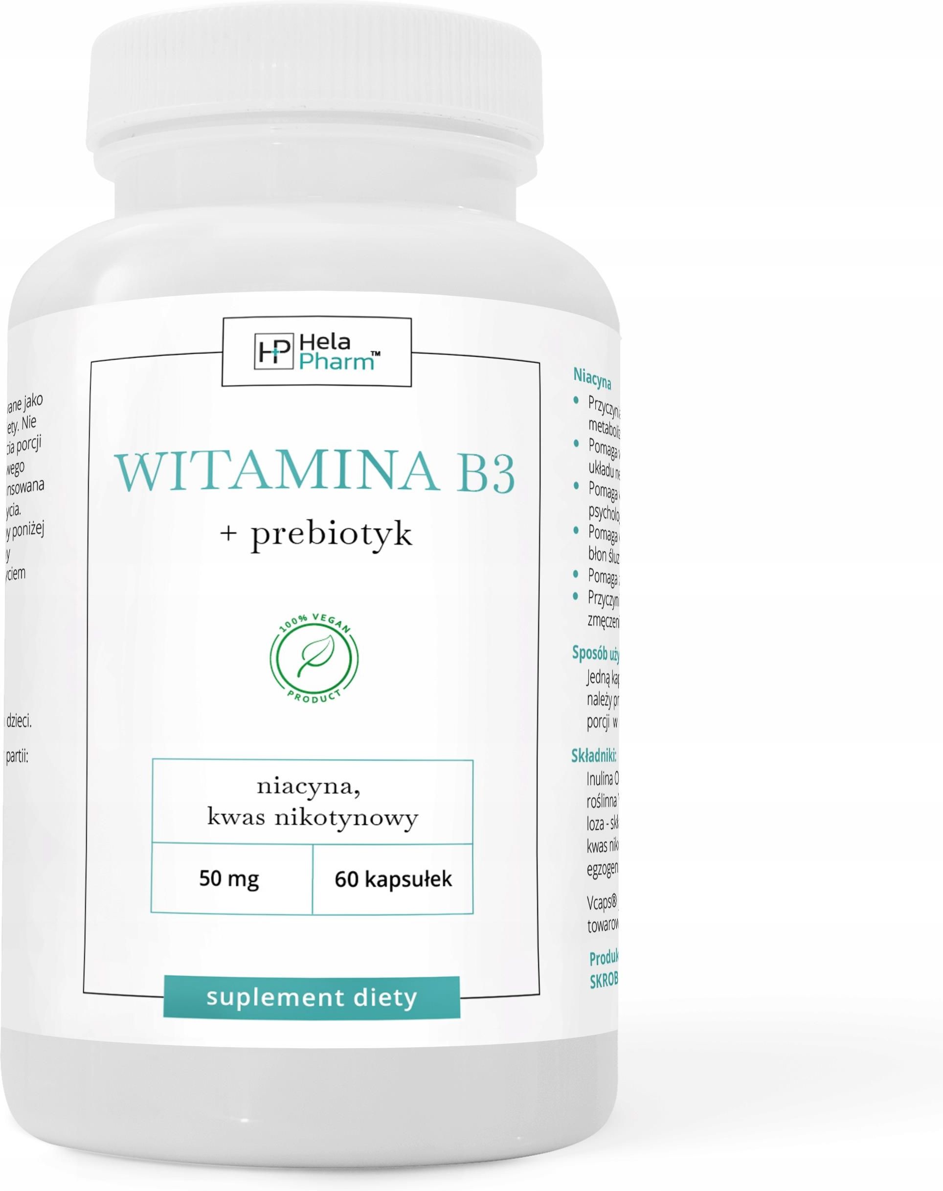 Hela Pharm Witamina B3 Niacyna Kwas Nikotynowy 50Mg 60kaps - Opinie i ...