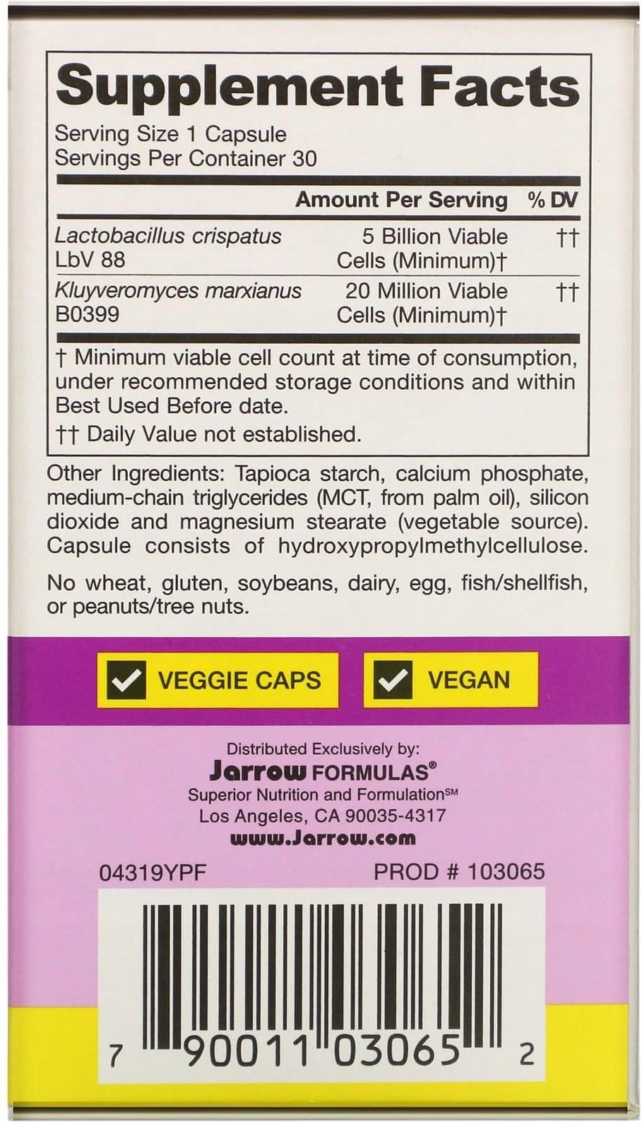 Jarrow Formulas Probiotic Yeast Support 30Kaps - Opinie i ceny na Ceneo.pl