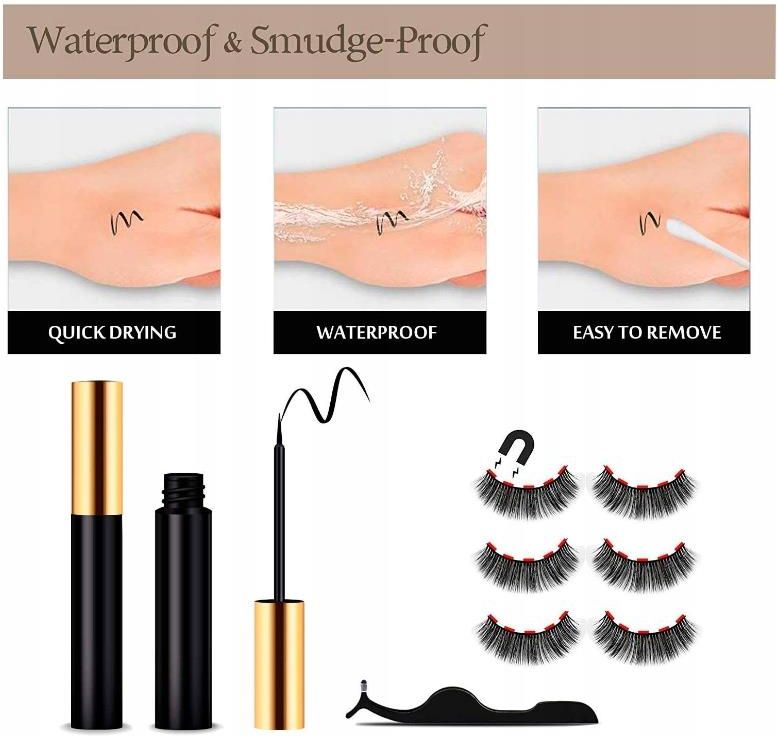 Zestaw 7 Magnetycznych Rzęs 2 Eyeliner 1 Pęseta - Opinie i ceny na Ceneo.pl