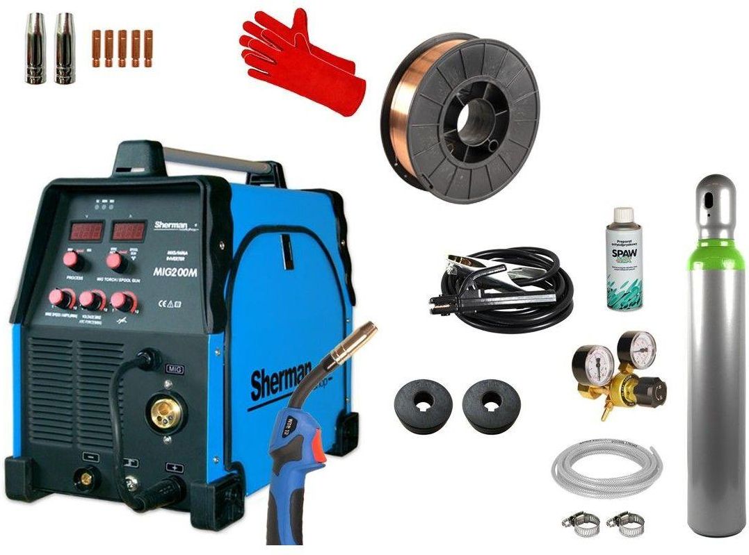 Spawarka Sherman Spawarka Mig 200M Zestaw Pakiet Akcesoriów 2 Sinw ...
