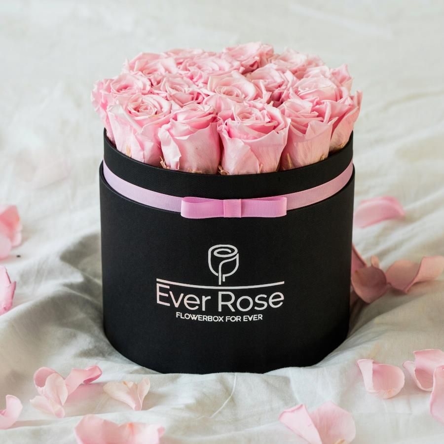 Flower Box RÓŻOWE wieczne róże CZARNY KLASYK L - Ceny i opinie - Ceneo.pl