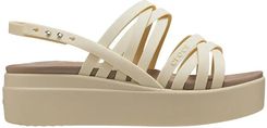 Klapki Crocs Brooklyn Strappy Low Wedge 206751-2Y2 - beżowe - Ceny i ...
