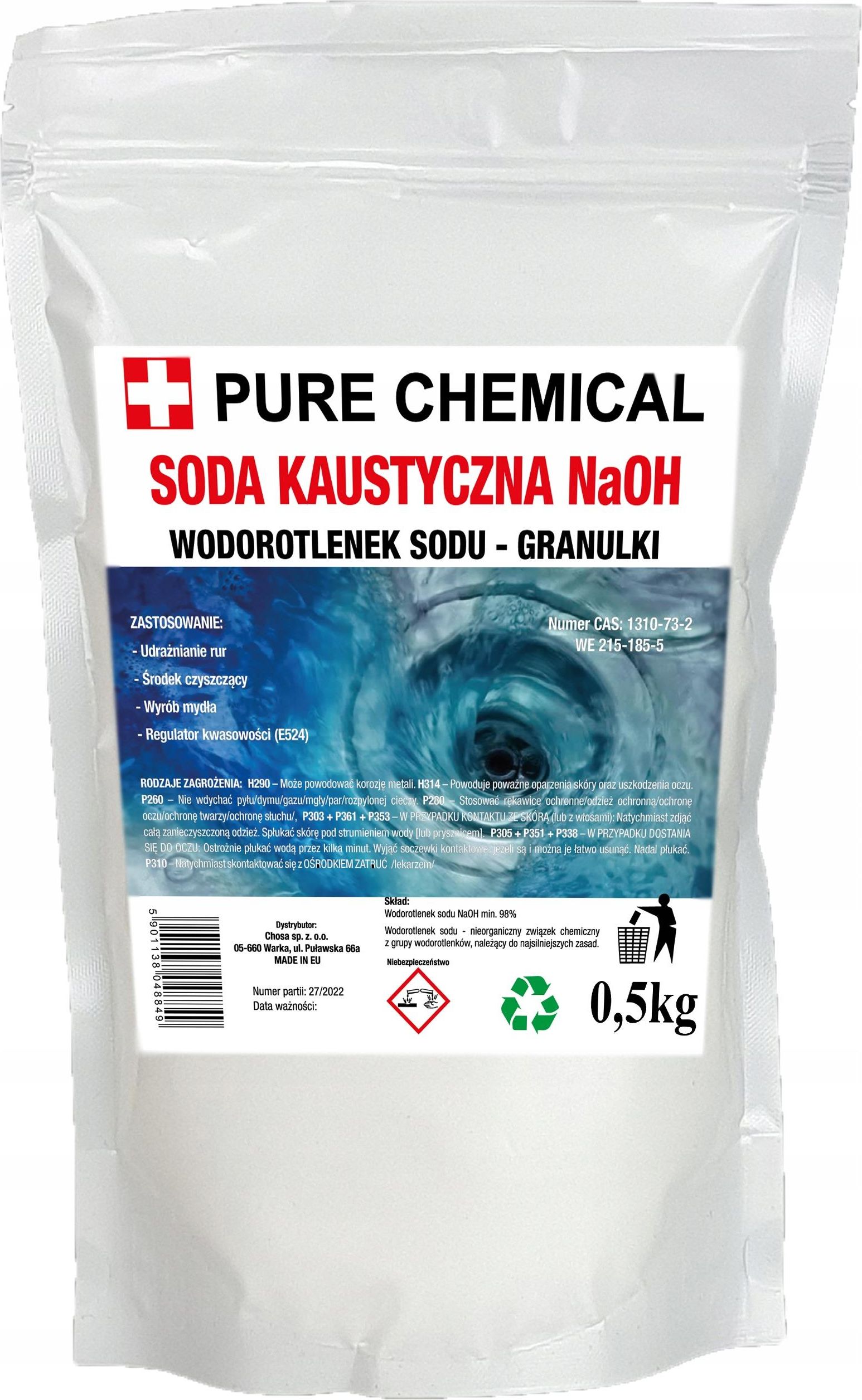 Pure Chemical Soda Kaustyczna Czysty Wodorotlenek Sodu 0,5Kg - Ceny i ...