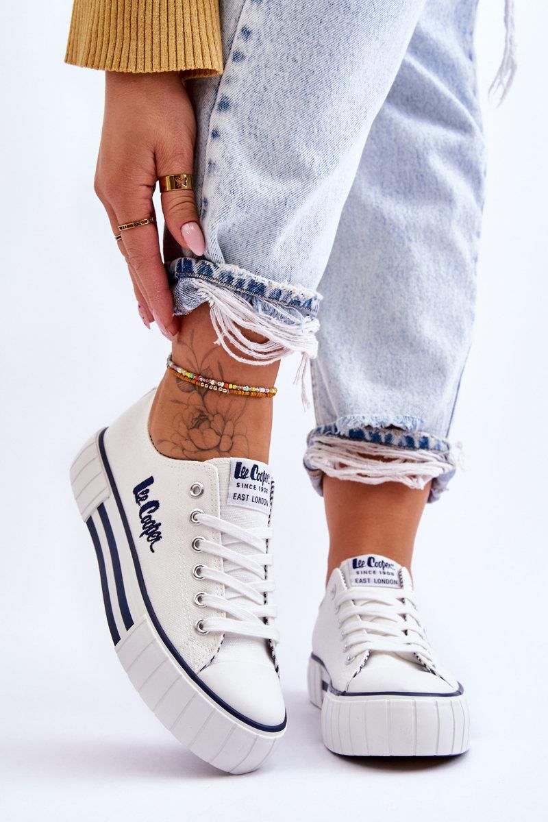 Damskie Trampki Na Platformie Lee Cooper LCW-23-31-1802L Białe rozmiar ...