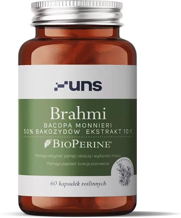 UNS Brahmi Bacopa Monnieri 50% Bakozydów Ekstrakt 10:1 60vegcaps ...