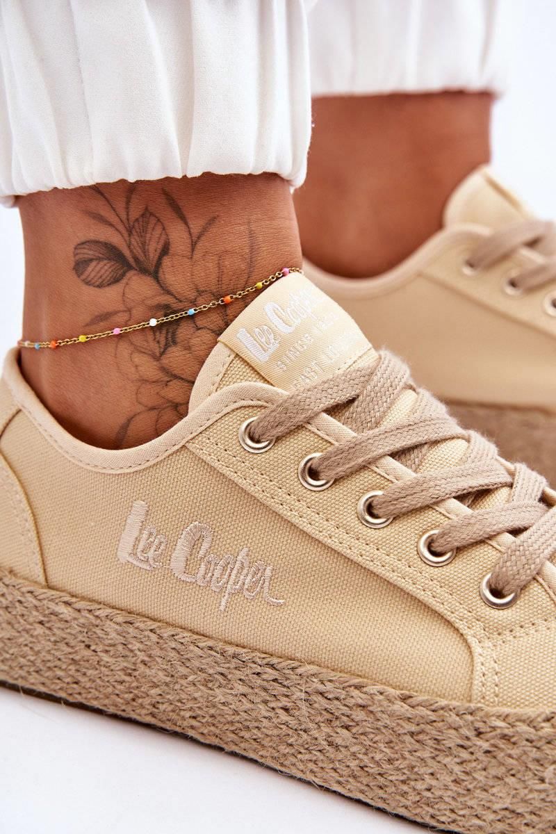Modne Trampki Z Plecionką Lee Cooper LCW-23-31-1795L Beżowe - Ceny i ...