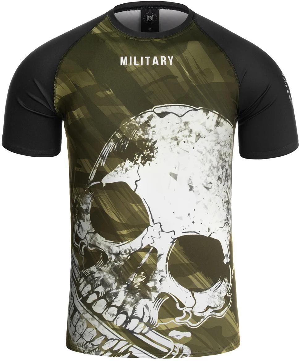 Military Gym Wear Koszulka Termoaktywna Rashguard Skull Military Khaki ...