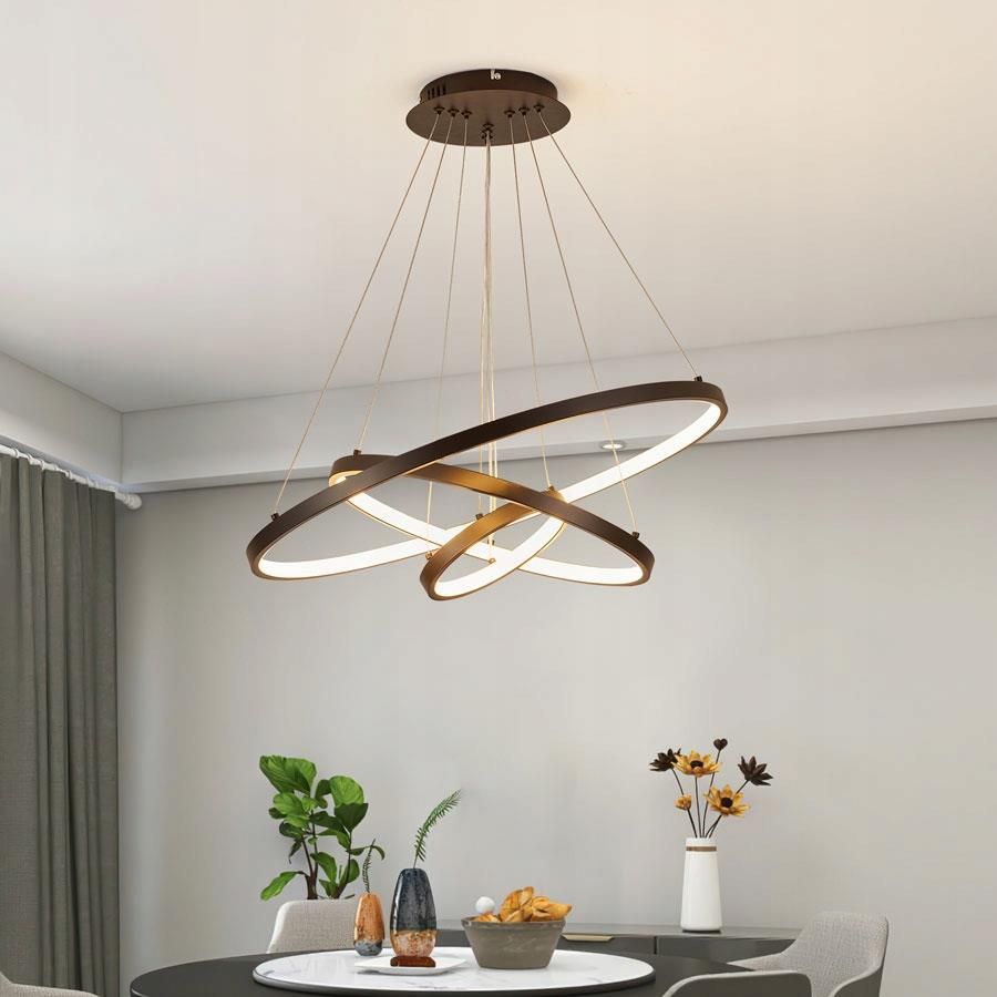 Maxxllc Lampa Wisząca Ring Plafon Okrąg Żyrandol Led Pilot (914Czarna ...