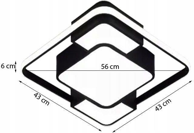 Maxxllc Plafon Led Lampa Sufitowa Duża Black White Pilot (901Czarna ...