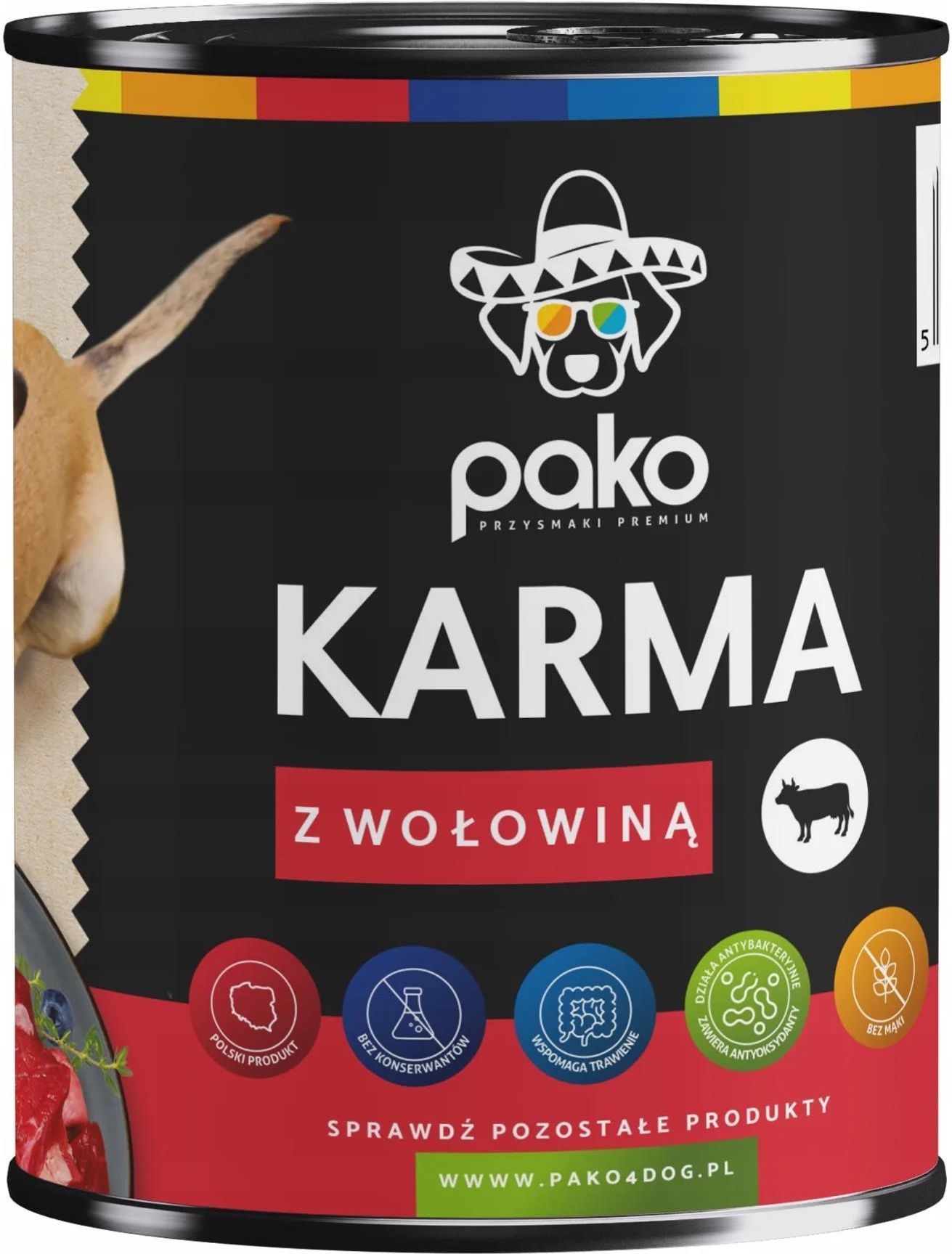 Karma Pako Karma Psa Puszka Mokra Wołowina 800G - Ceny i opinie - Ceneo.pl