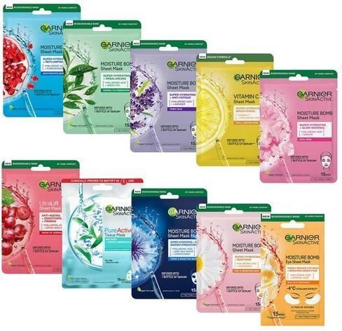 Garnier SkinActive Sheet Masks Complete Collection Zestaw maseczek do ...