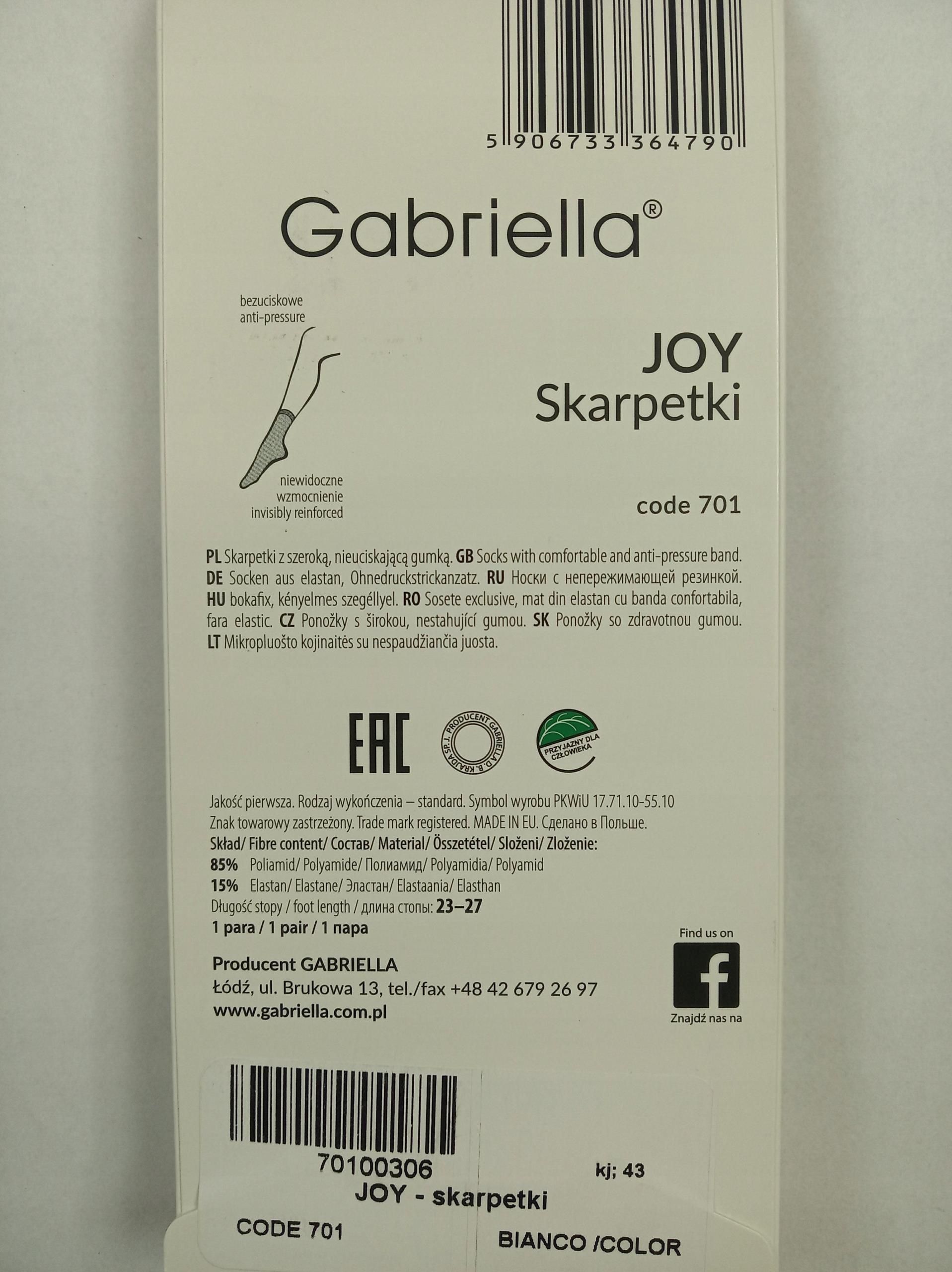 GABRIELLA- JOY Skarpety 701 UNI / BIANCO/COLOR - Ceny i opinie - Ceneo.pl