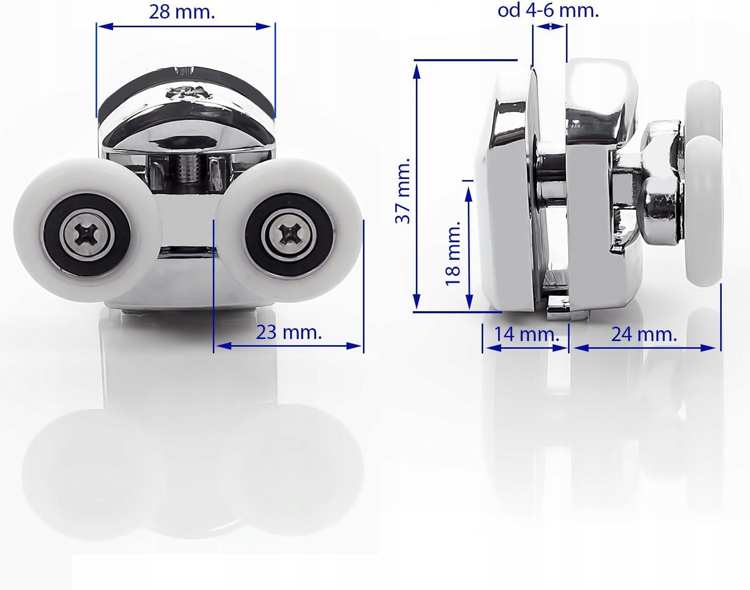 Inea Rolki Kółka Do Kabiny Prysznicowej Komplet 23Mm RZ0938Z - opinie i ...