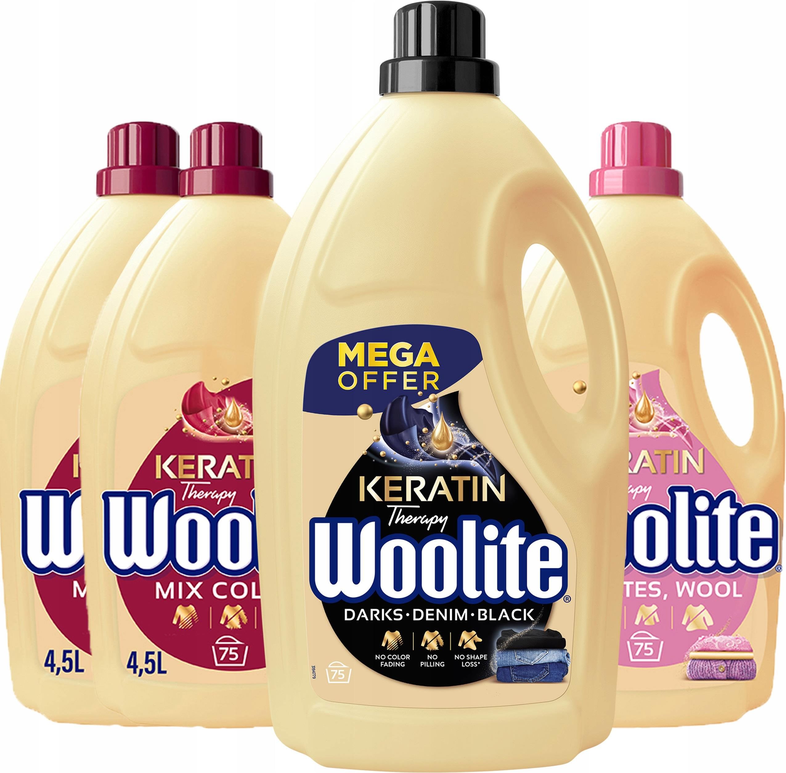 Woolite Płyn Z Keratyną Mix 4X4,5L - Opinie i atrakcyjne ceny na Ceneo.pl