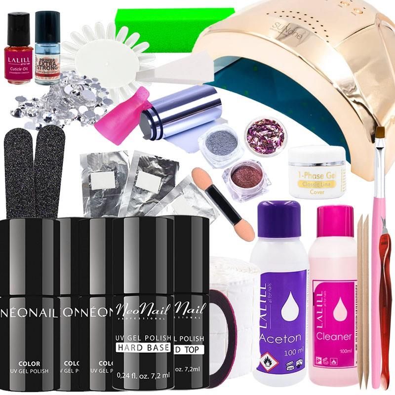 Neonail Zestaw 3 X Lakier + Baza, Top Sunone Lampa Sun1 24/48W Rose ...