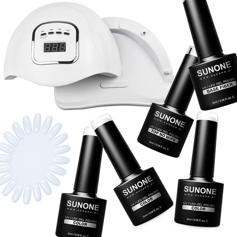 Zestaw Sunone 3X Lakier Fiber Base Top + Lampa Q5 80W - Opinie i ceny ...