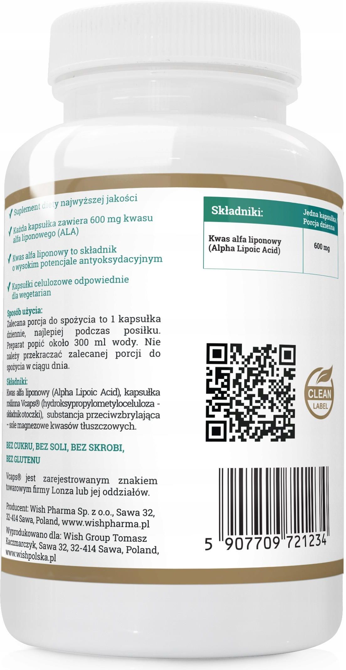 Progress Labs Ala Kwas Alfa Liponowy Antyoksydant 600Mg 60Kaps - Opinie i ceny na Ceneo.pl