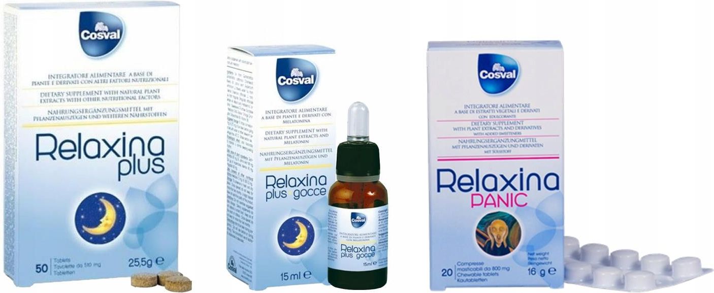 Lek na układ nerwowy Cosval Ułatwia Zasypianie Relaxina Plus 50tabl ...