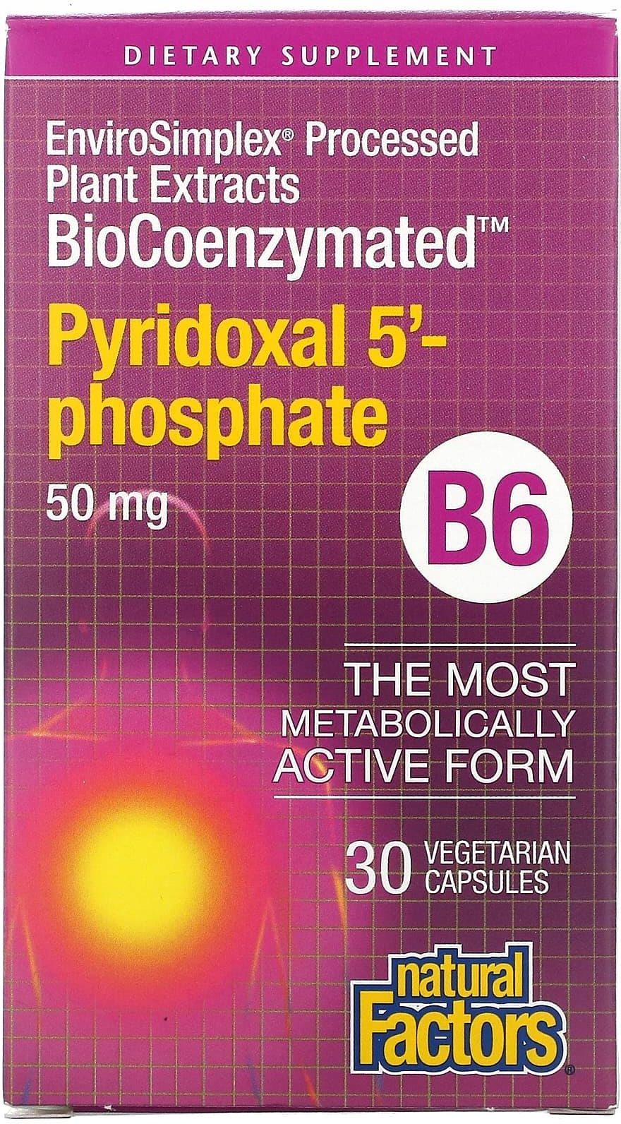 Lek na układ nerwowy Natural Factors Fosforan Pirydoksalu 50 Mg 30 Kaps ...