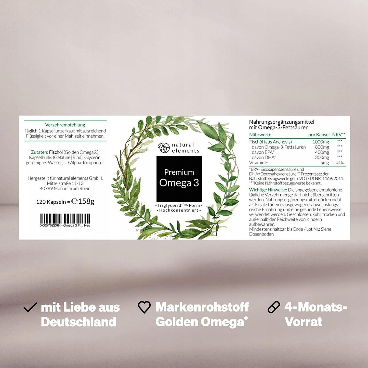 Lek na układ nerwowy Natural Elements Premium Omega-3 120kaps. - Opinie ...