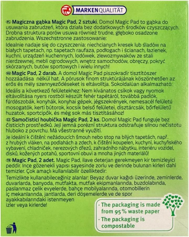 Domol Magic Pad Magiczna Gąbka 2Szt. Zabrudzenia - Ceny i opinie - Ceneo.pl