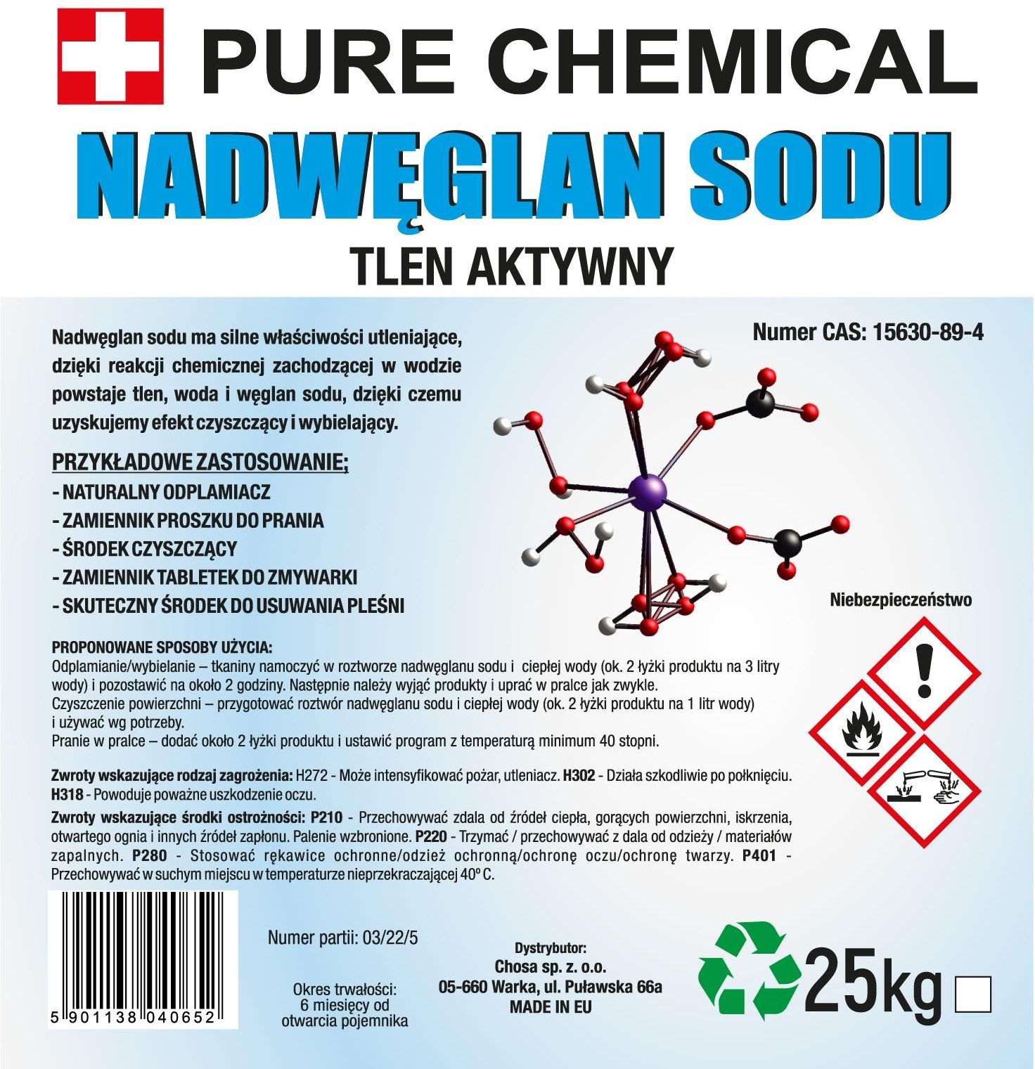 Pure Chemical Nadwęglan Sodu Aktywny Tlen Pranie Czyszczeni 25Kg ...