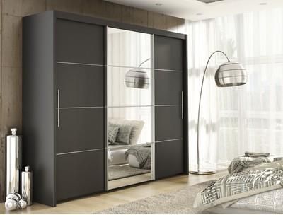 Salony Agata Szafa Przesuwna Z Lustrem Grafitowa Inova 250 Cm 67809 ...