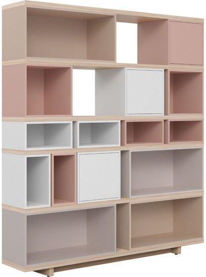 Meble Vox Regał Szeroki Cava Beż Pudrowy Róż Szarobeżowy Biały Meble_Pw ...