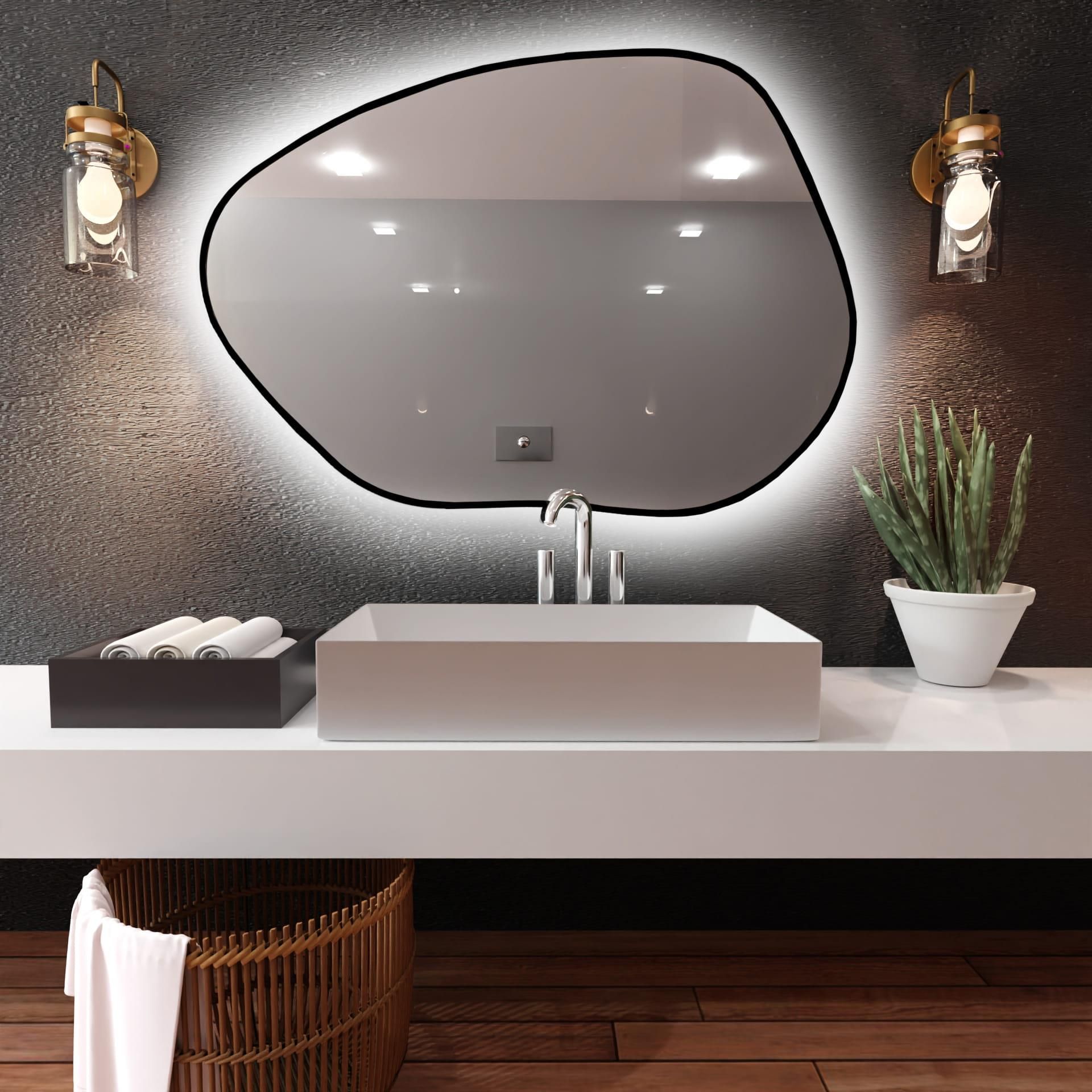 Baltica Design Lustro Led Nieregularne Stain I 90X64 Cm 9507-1017 ...