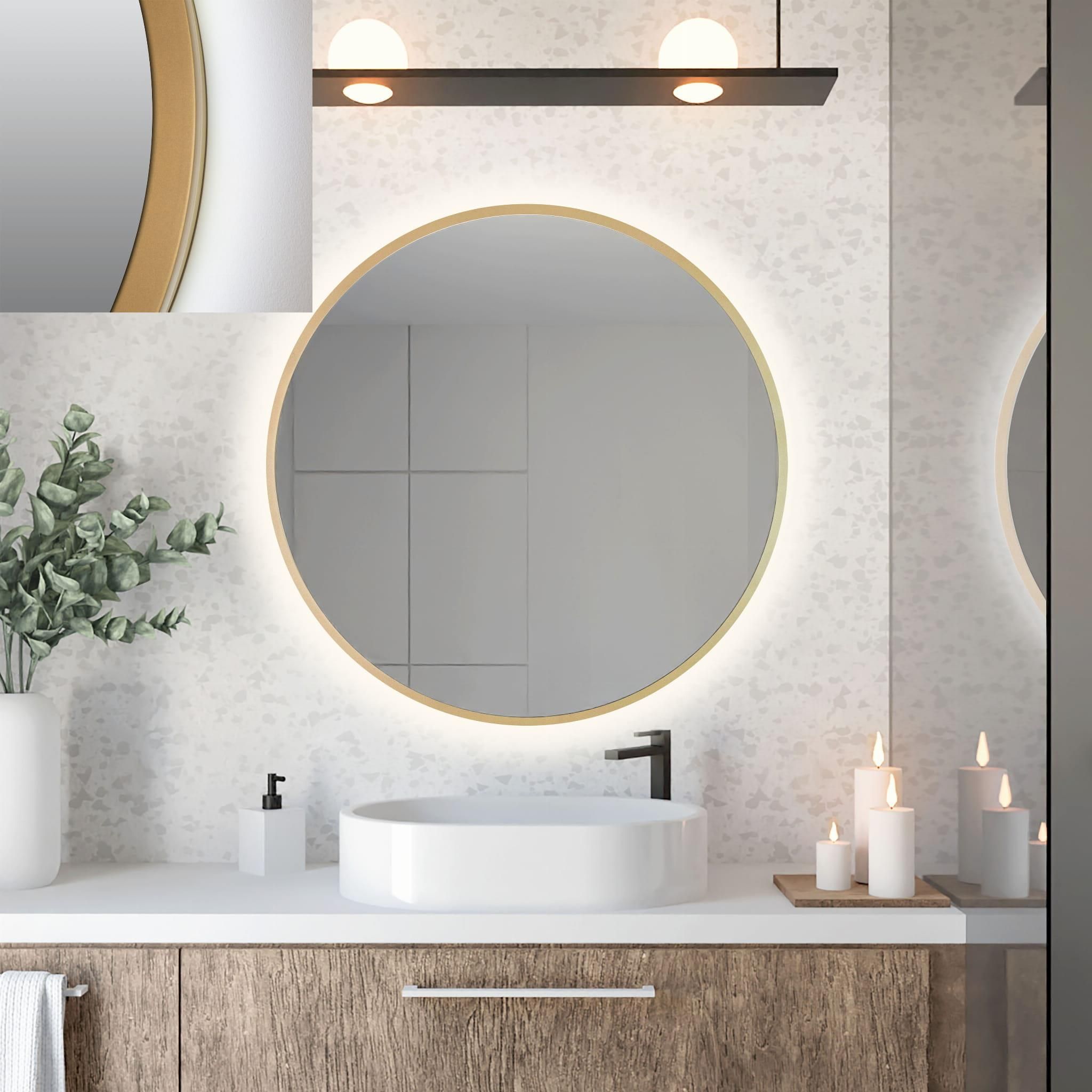 Baltica Design Lustro Cadre Led Rama Zlota Fi 50 9586-1184 - Opinie i ...