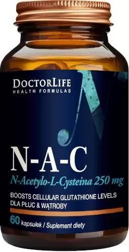 Doctor Life N-A-C 250mg 60kaps. - Opinie i ceny na Ceneo.pl