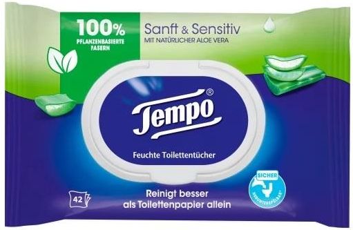 Tempo Sanft & Sensitive Chusteczki Toaletowe Aloes 42 szt. - Opinie i ...