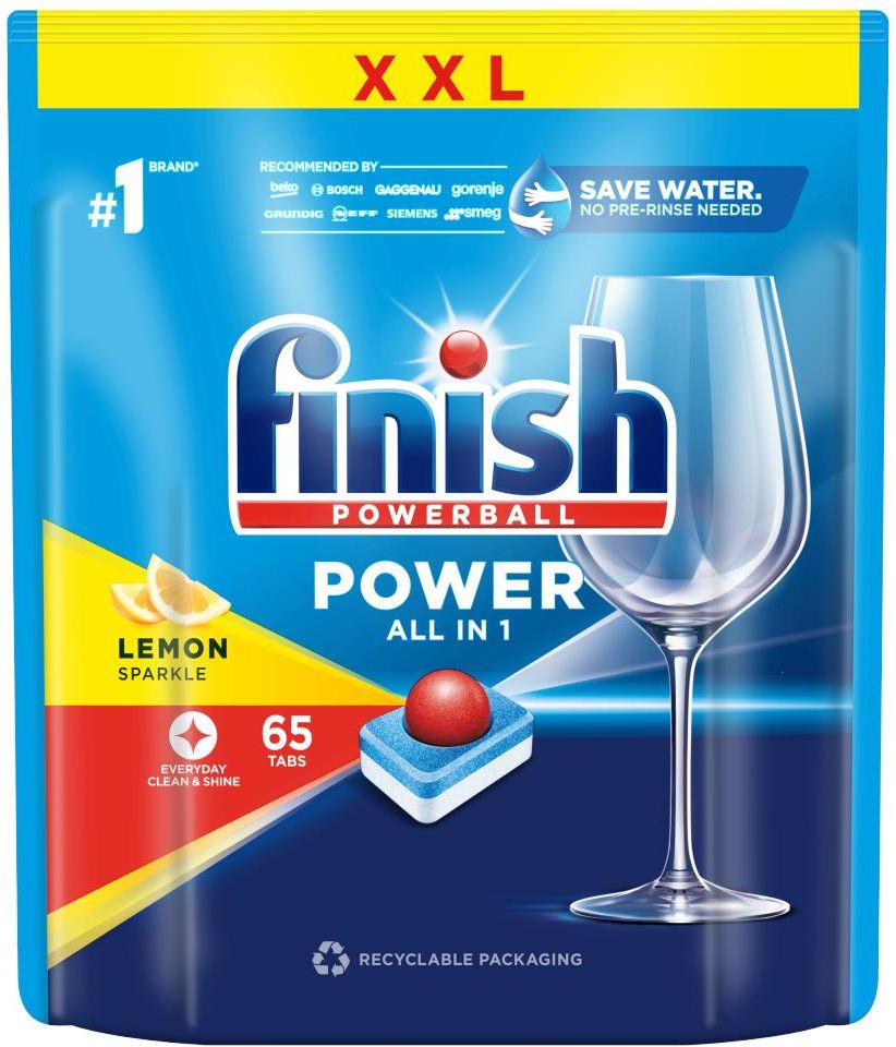 Finish Power Lemon Tabletki Do Mycia Naczyń W Zmywarce 1040G 65Szt ...