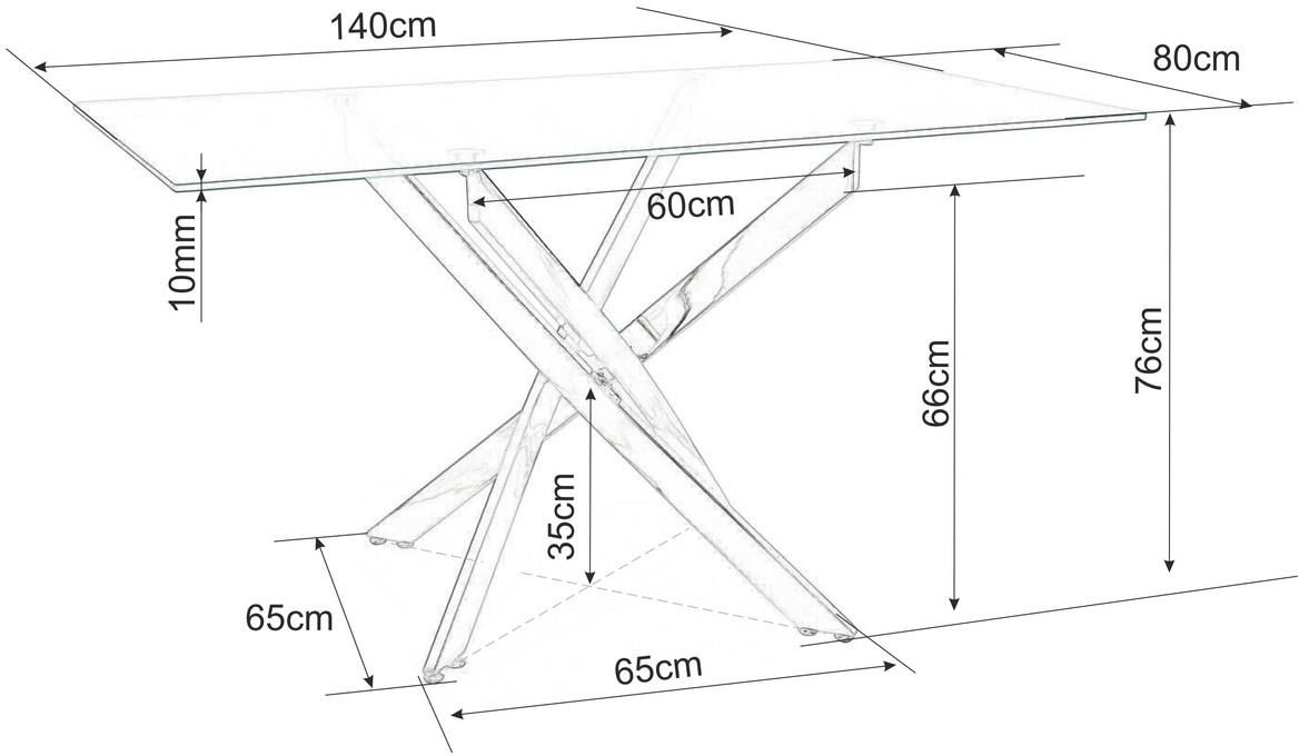 Signal Meble Stół Agis Ii 140X80 Chrom Transparentny Nowoczesny Salon ...