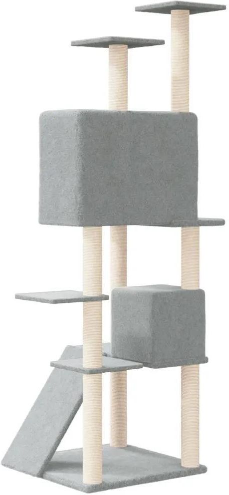 VidaXL Drapak dla kota z sizalowymi słupkami jasnoszary 153cm 171694 ...