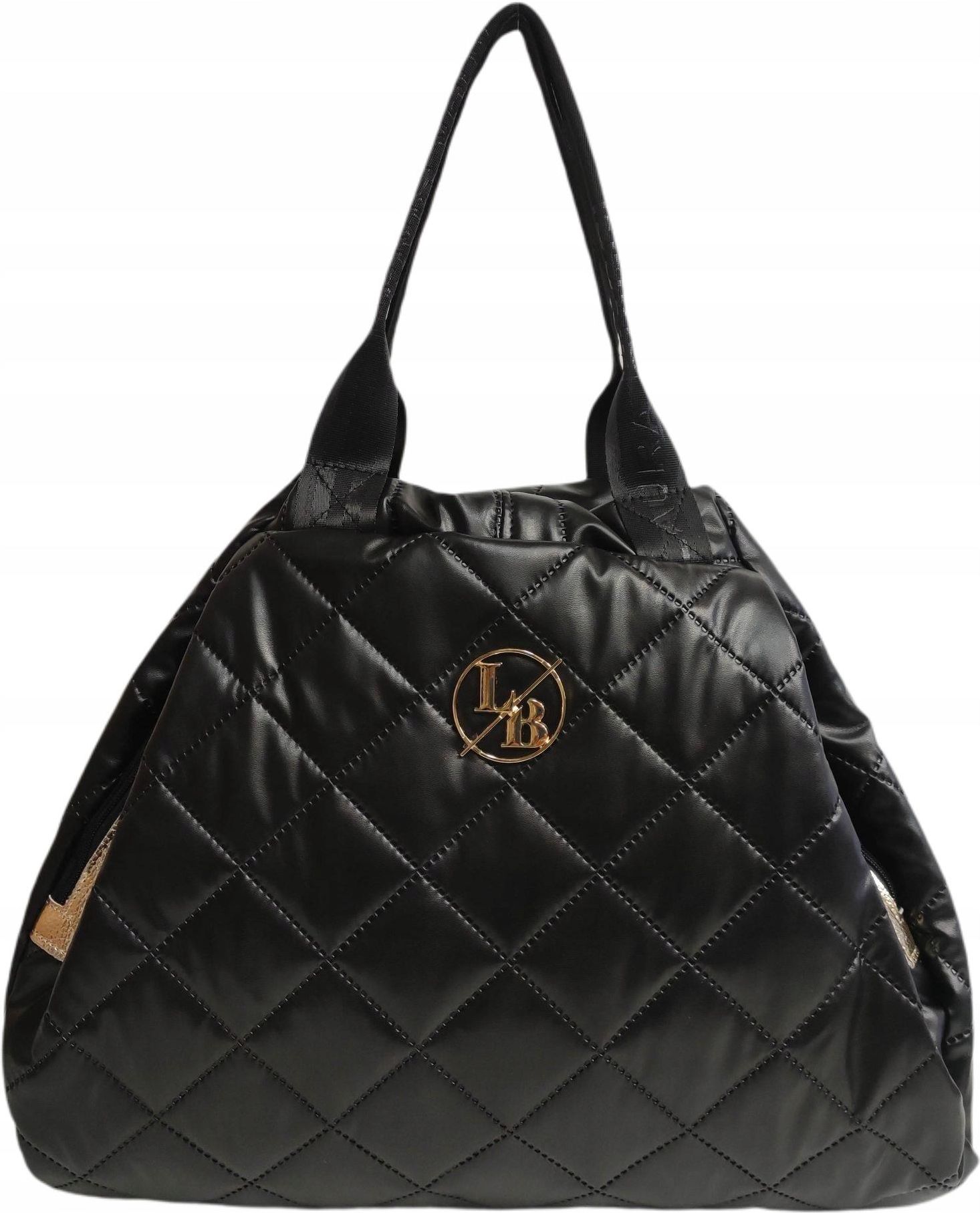 Torebka shopper Laura Biaggi czarna złota pikowana - Ceny i opinie - Ceneo.pl